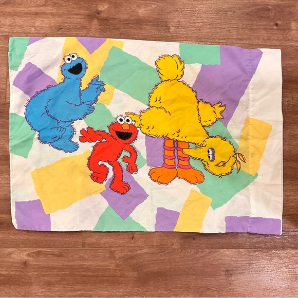 Bedding | Vintage Sesame Street Pillow Case Cookie Monster Elmo And Big ...